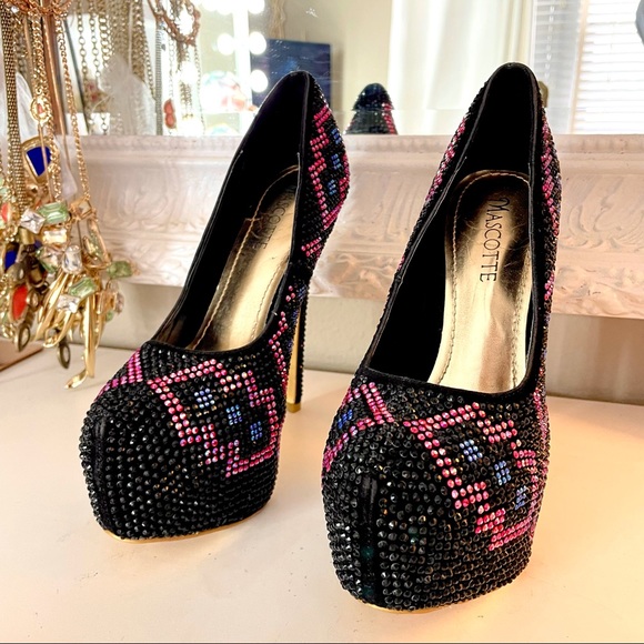 Mascotte | Shoes | Mascotte Linda Beaded Platform Pumps | Poshmark